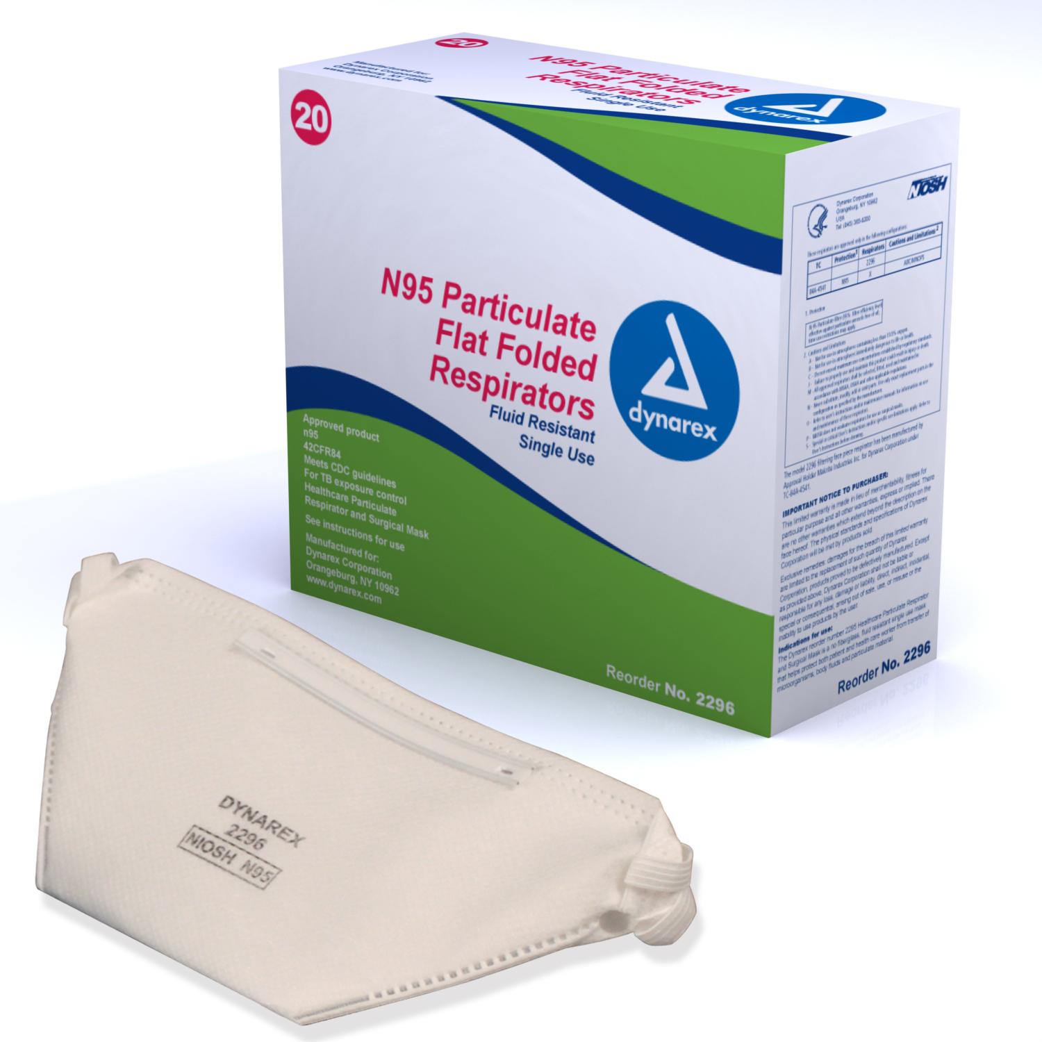 First Aid Supplies - N95 Flat Folded Respirator Box of 20